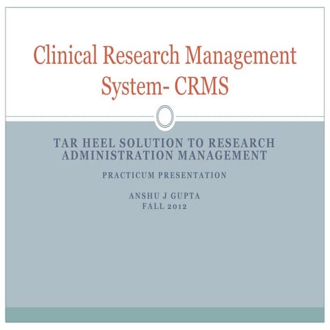 Clinical Research Management System | PPTX