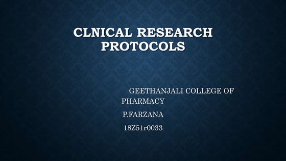 Clinical trial protocol development | PPTX