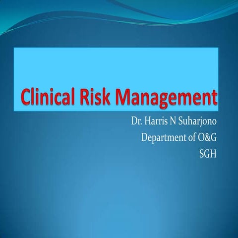 Healthcare Risk management overview