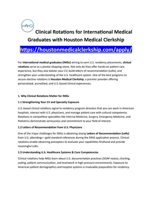 How to Apply for a Medical Observership in the USA 2025 with Houston ...