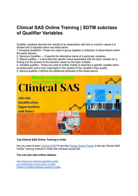 Clinical Sas Online Trainingpdf