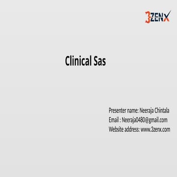SAS Clinical training program in Hyderabad | PDF
