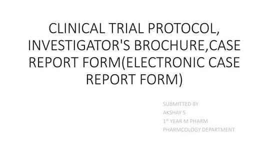 ICH GCP - Sponsor and Investigator's Responsibilities for Management of ...