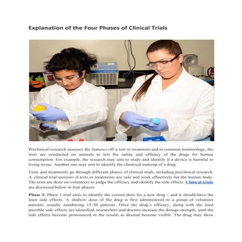 Explanation of the Four Phases of Clinical Trials | PDF
