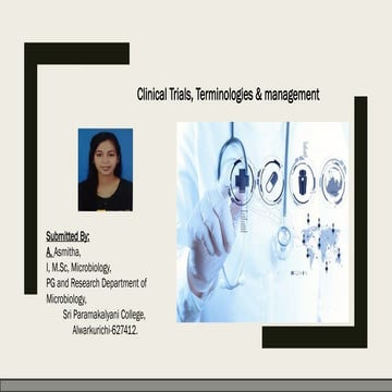 clinical trials(Terminologies & management) | PPTX