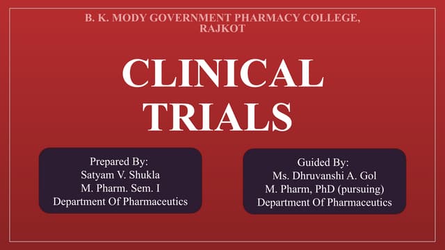 Introduction to clinical research | PPTX