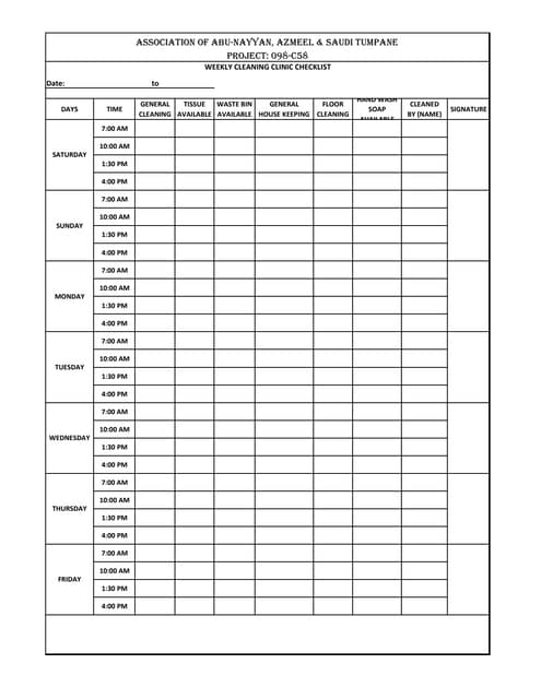 Weekly ambulance checklist | PDF
