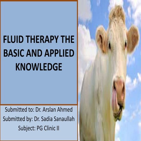 Fluid therapy the basic and applied knowledge | PPT