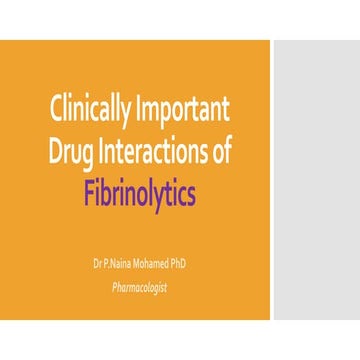 Clinically Important Drug Interactions of Fibrinolytics | PPTX | Herbs ...