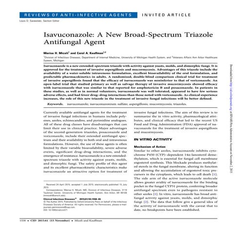 ISAVUCONAZOL Review | PDF