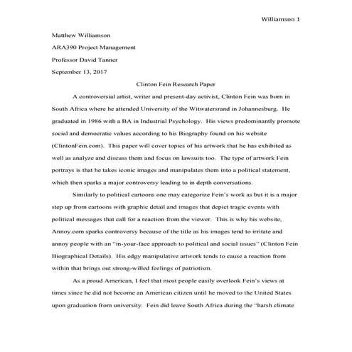 Project Management Clinton Fein Research Paper | PDF