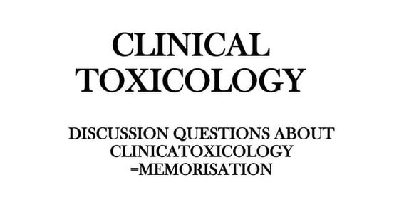 Toxicology MCQ with Answers | PDF