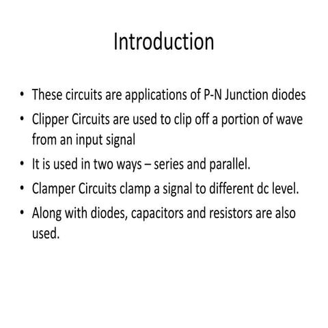 Clipper and clamper circuits | PPTX