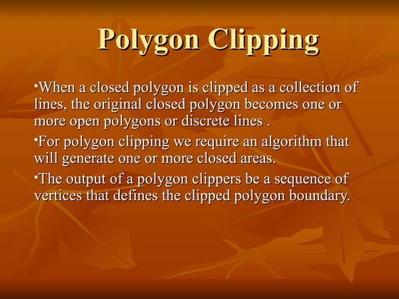 sutherland- Hodgeman Polygon clipping | PPTX