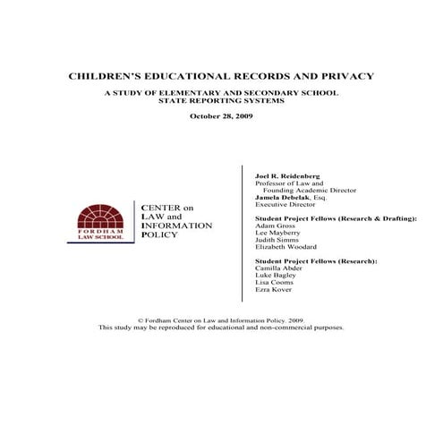 CHILDREN’S EDUCATIONAL RECORDS AND PRIVACY | PDF