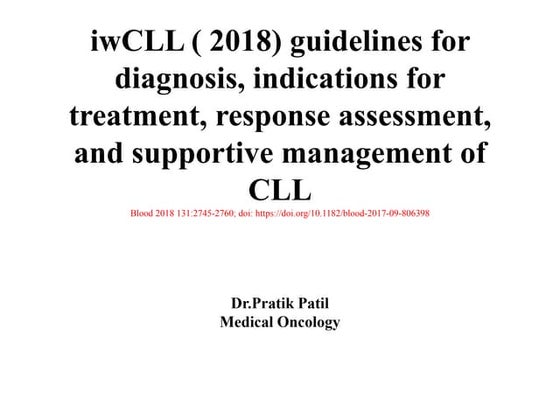 Chronic lymphocytic leukemia | PPT