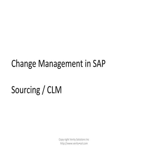 SAP CLM Change management and migration | PPT