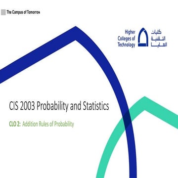 CLO2-PPT2-Probability Addition Rules.pptx | Physics | Science