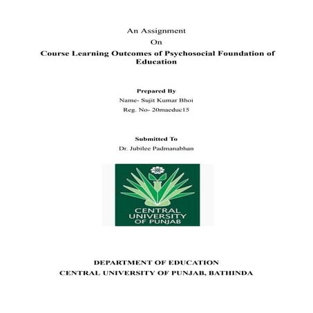 Course Learning Outcomes/ Learning Outcomes | PDF