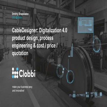 Clobbi cable&wire Cable.Designer solution | PPT