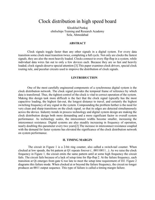 Clock tree synthesis in Physical Design flow | PDF