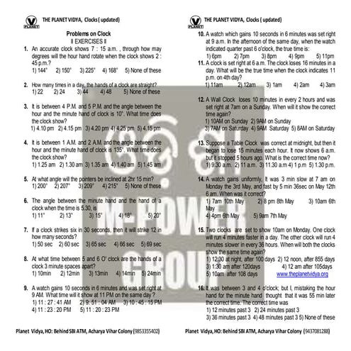 CLOCK AND CALENDAR presentation aptitude and reasoning. | PPTX