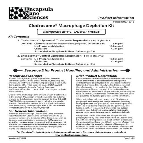 Clodrosome-Clodronate Encapsulated Liposomes_ Package Insert Encapsula ...