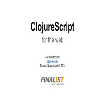 Clojurescript For The Web Pdf Web Development Internet
