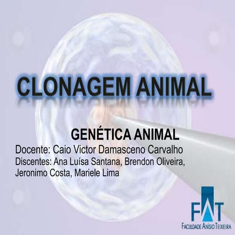 Clonagem animal | PPTX