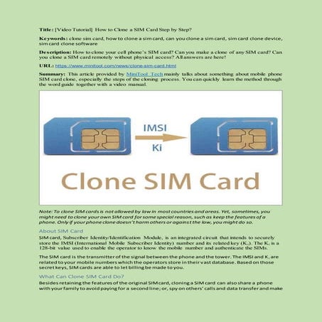 clone sim card | PDF