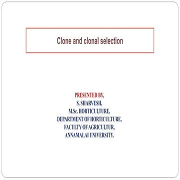 Clone and clonal selection | PPTX