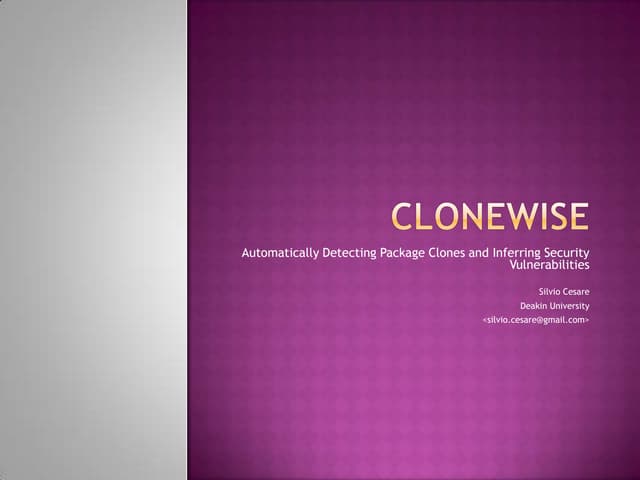 Clonewise Automatically Detecting Package Clones And Inferring 8074