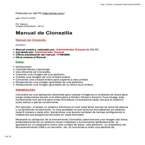 Manual clonezilla server DRBL live | DOCX