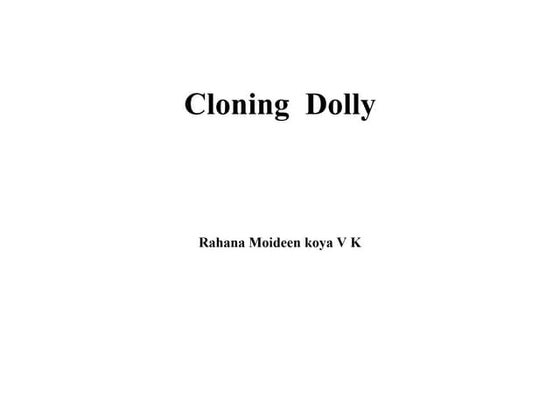 Dolly-The Cloned Sheep | DOCX