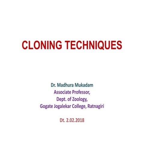 Cloning techniques | PDF