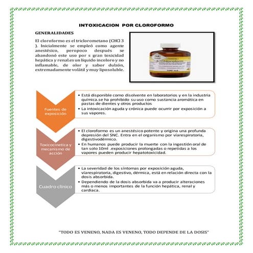 Diario#6 INTOXICACIÓN DE CLOROFORMO Y CETONA | PPTX