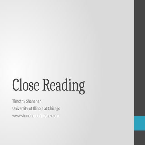 close reading close reading close reading | PPT