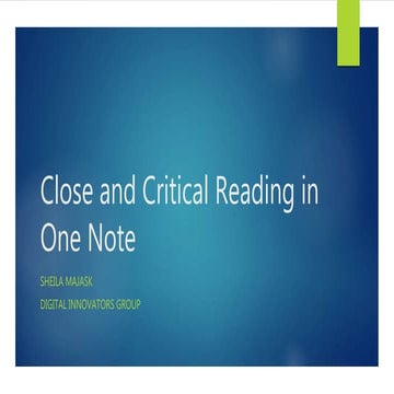 Close and critical reading in one note | PPT