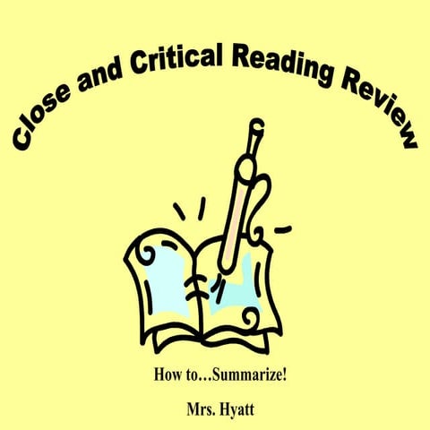 Close And Critical Reading Review | PPT