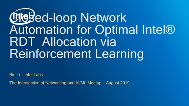 Closed Loop Network Automation For Optimal Resource Allocation Via