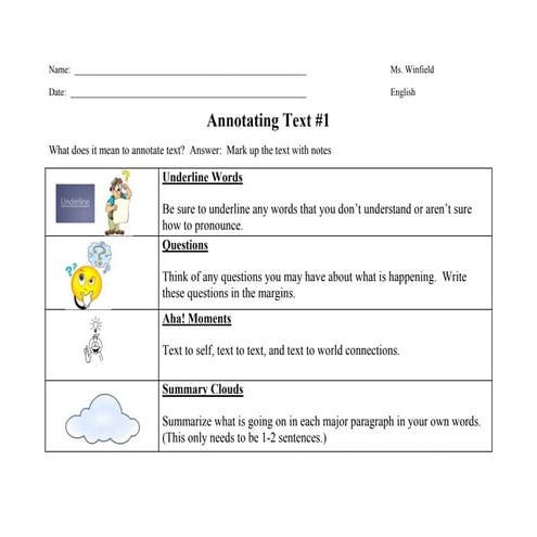 Close reading chart | PPT