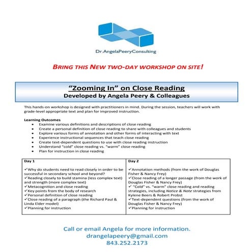 Close Reading Workshop | PDF
