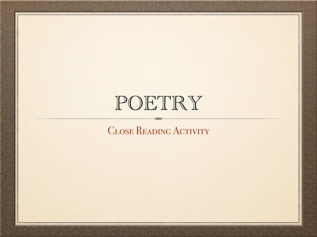 Poetry for Children | PPTX