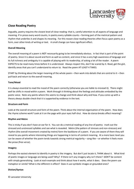 Poetry Analysis | PPTX | Poetry | Books and Literature