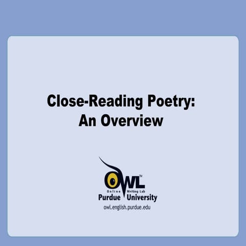 Close Reading Poetry OWL.ppt