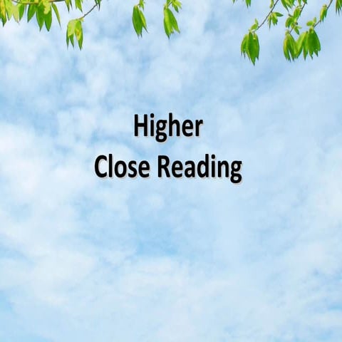 Close Reading Strategies for Higher English | PPT