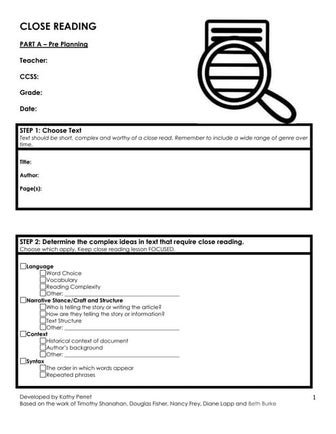 Close reading moves | PDF