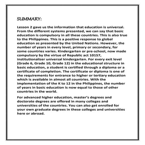Closer look on education system.summary | DOCX