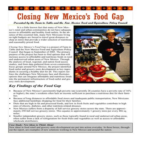 Closing New Mexico’s Food Gap | PDF