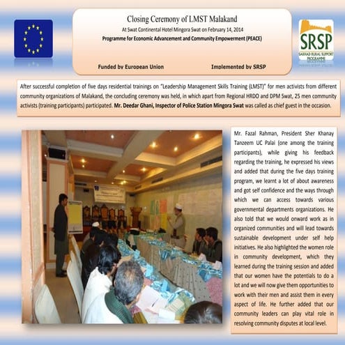 SRSP Leadership Management Skill Training Closing Ceremonies Malakand ...